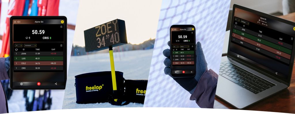 Electronic timing system for SKI and snow sports - Freelap